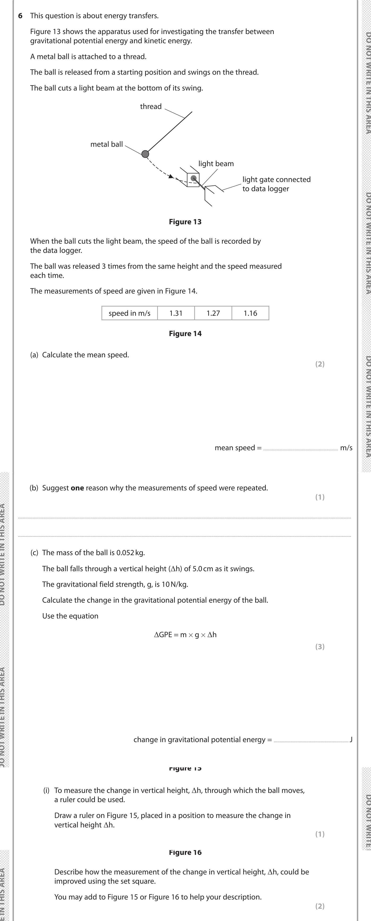 GCSE Edexcel Physics Energy stores & Transfers: This question is about ...
