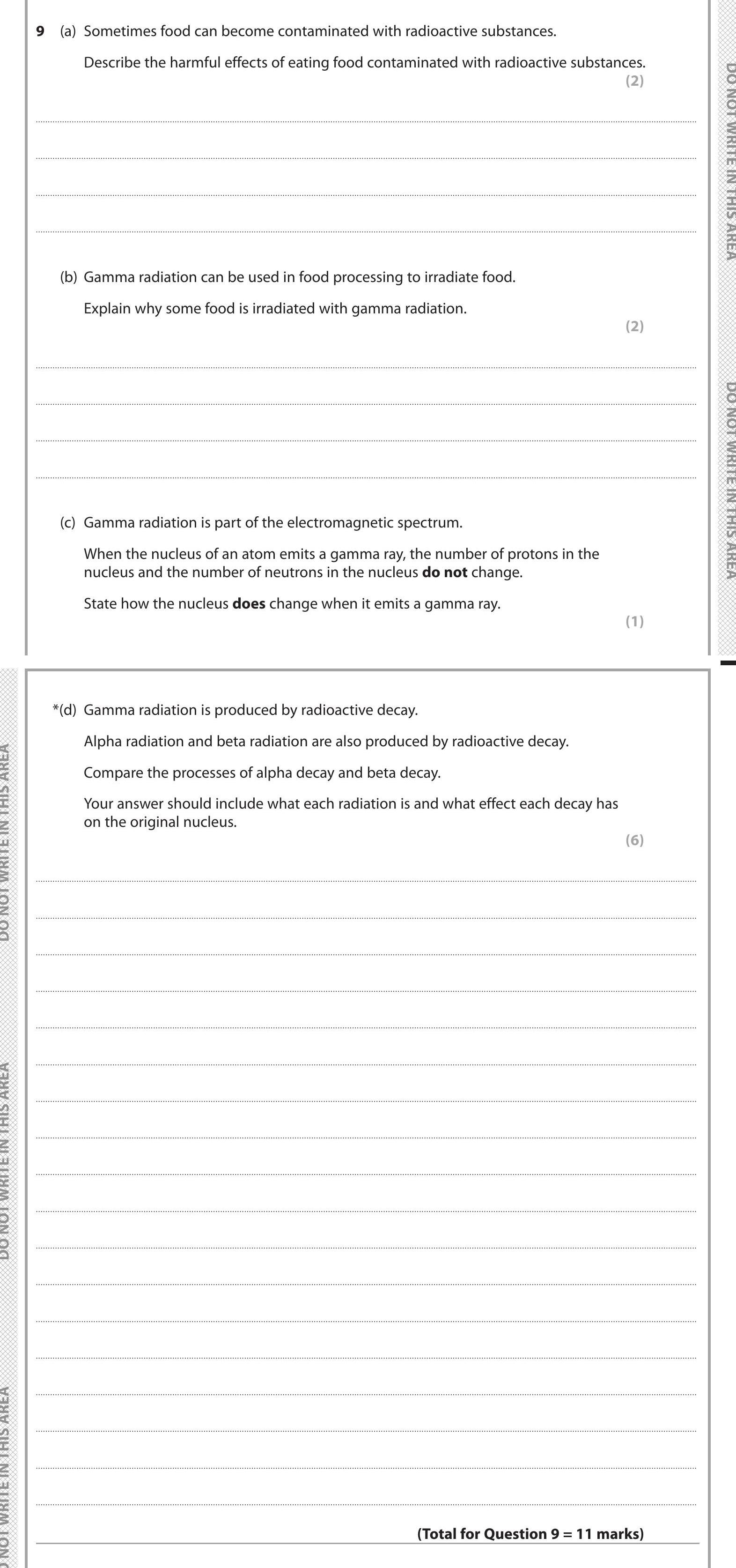 GCSE Edexcel Physics Electromagnetic spectrum: 9 (a) Sometimes food can ...