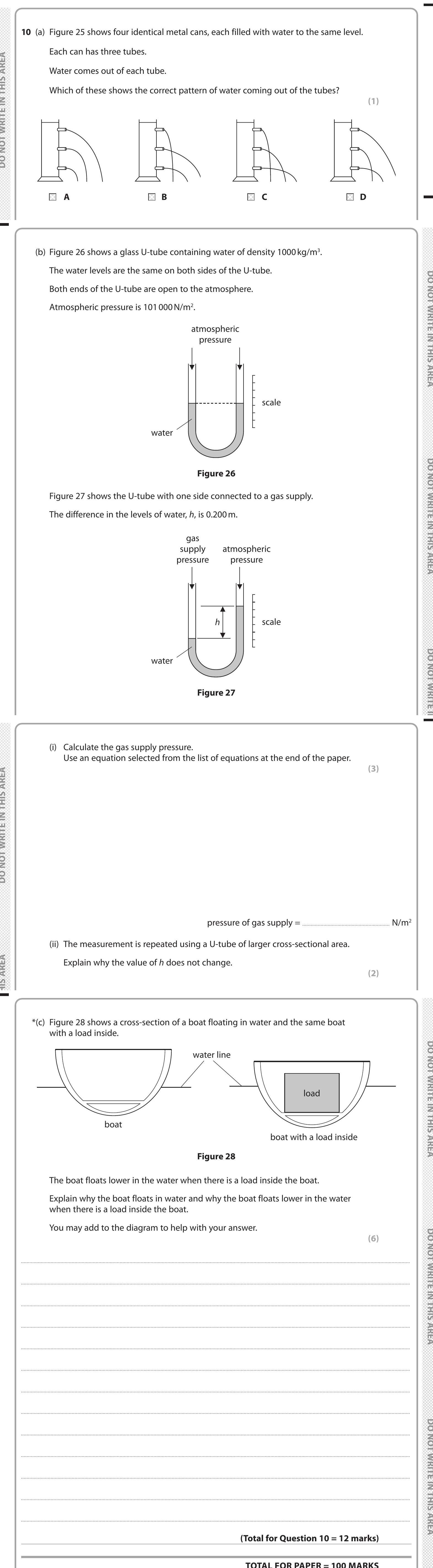 GCSE Edexcel Physics Forces & elasticity: Figure 25 shows four identical m