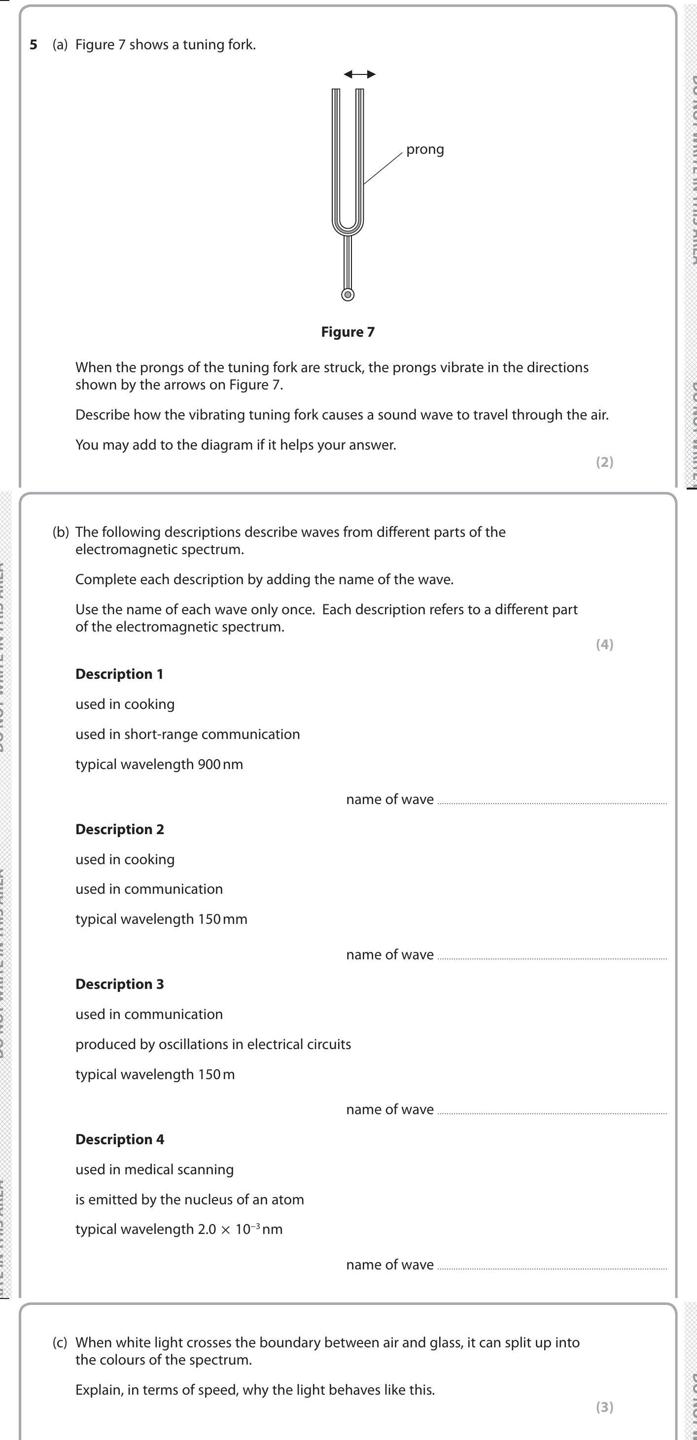 GCSE Edexcel Physics Electromagnetic spectrum: Figure 7 shows a tuning ...