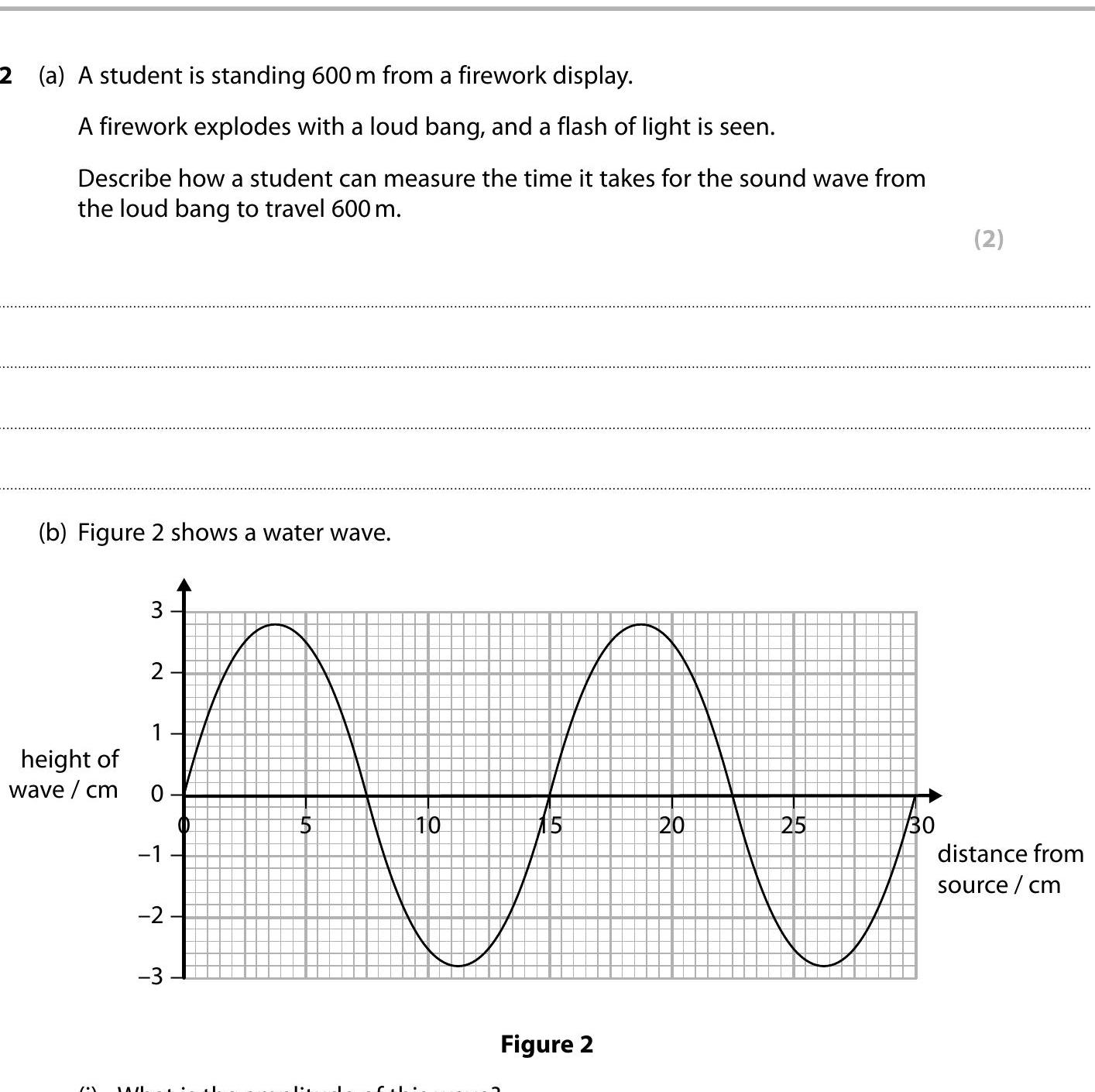 GCSE Edexcel Physics Waves: A student is standing 600 m from