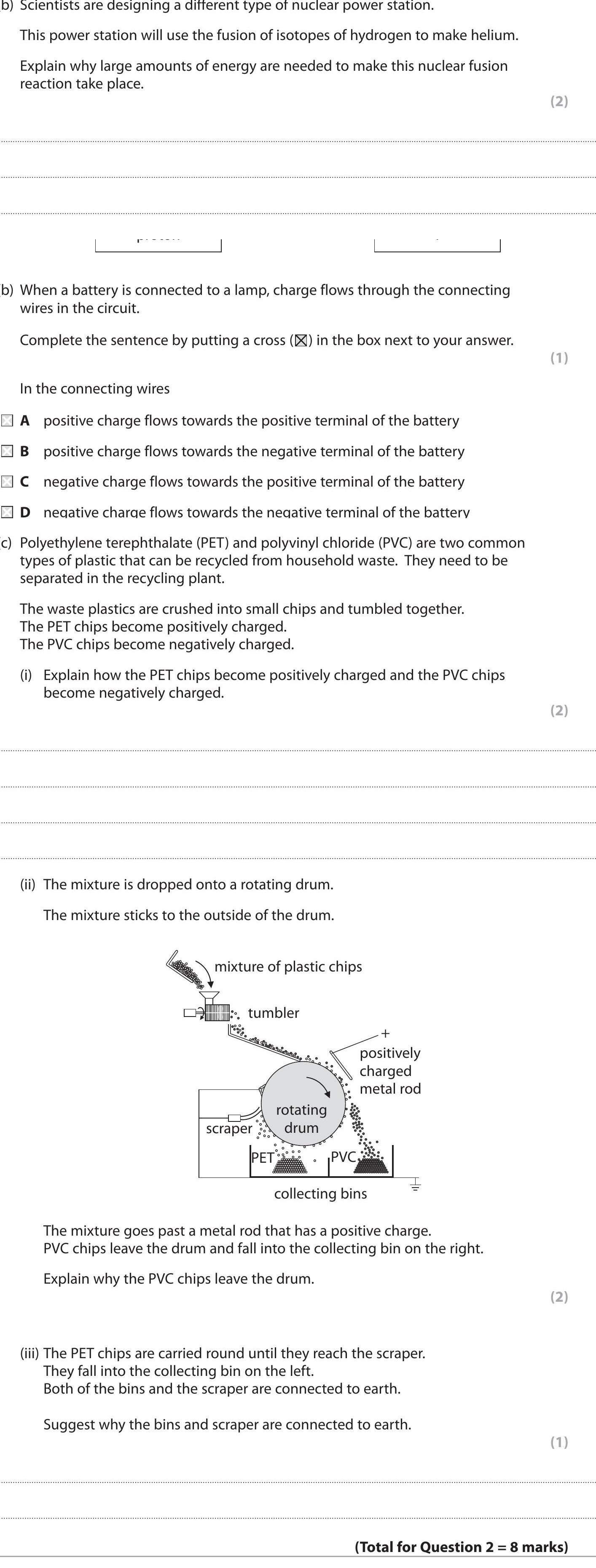 GCSE Edexcel Physics Current: b) When a battery is connected t