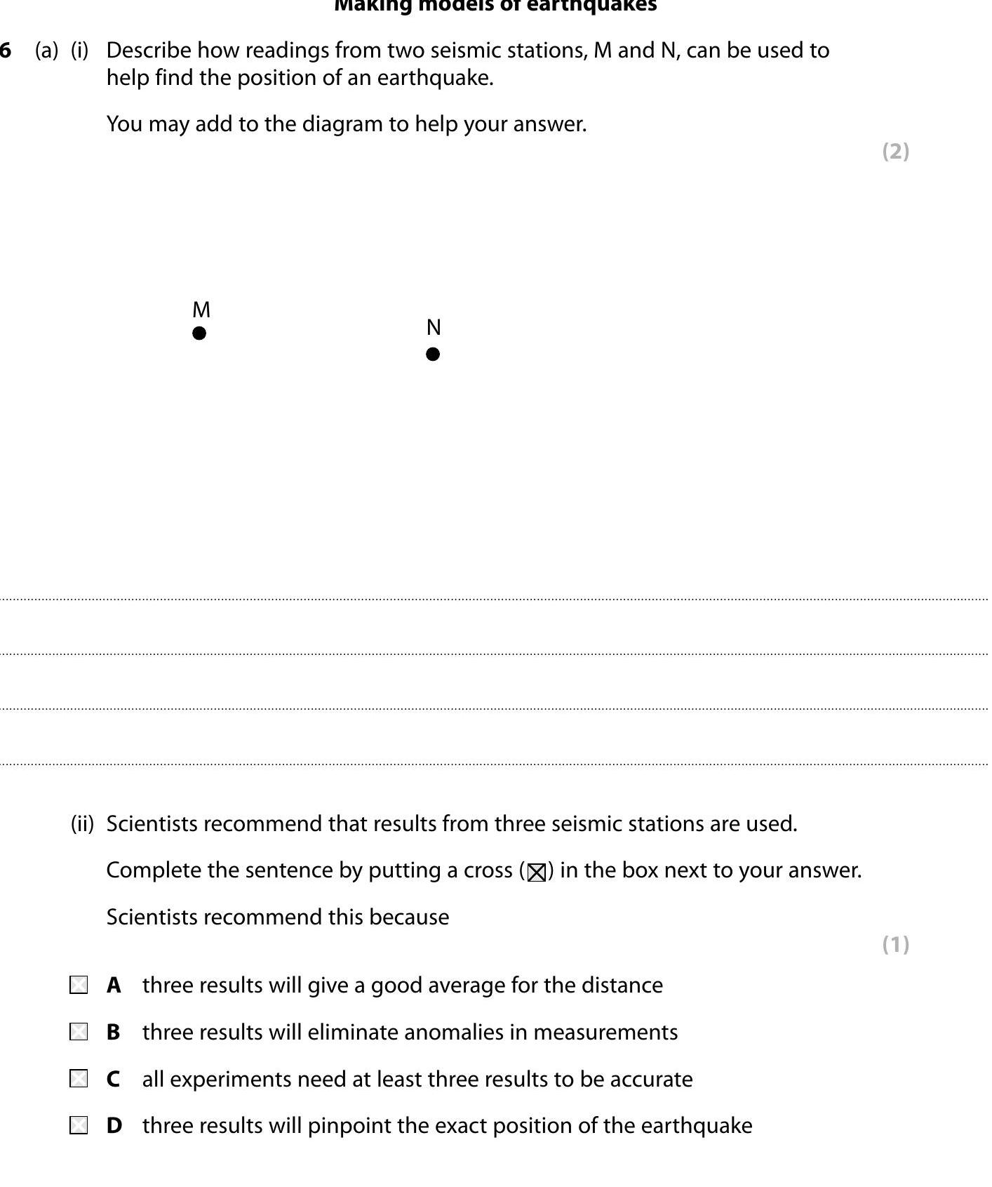 GCSE Edexcel Physics Infrared & seismic waves: Describe how readings ...