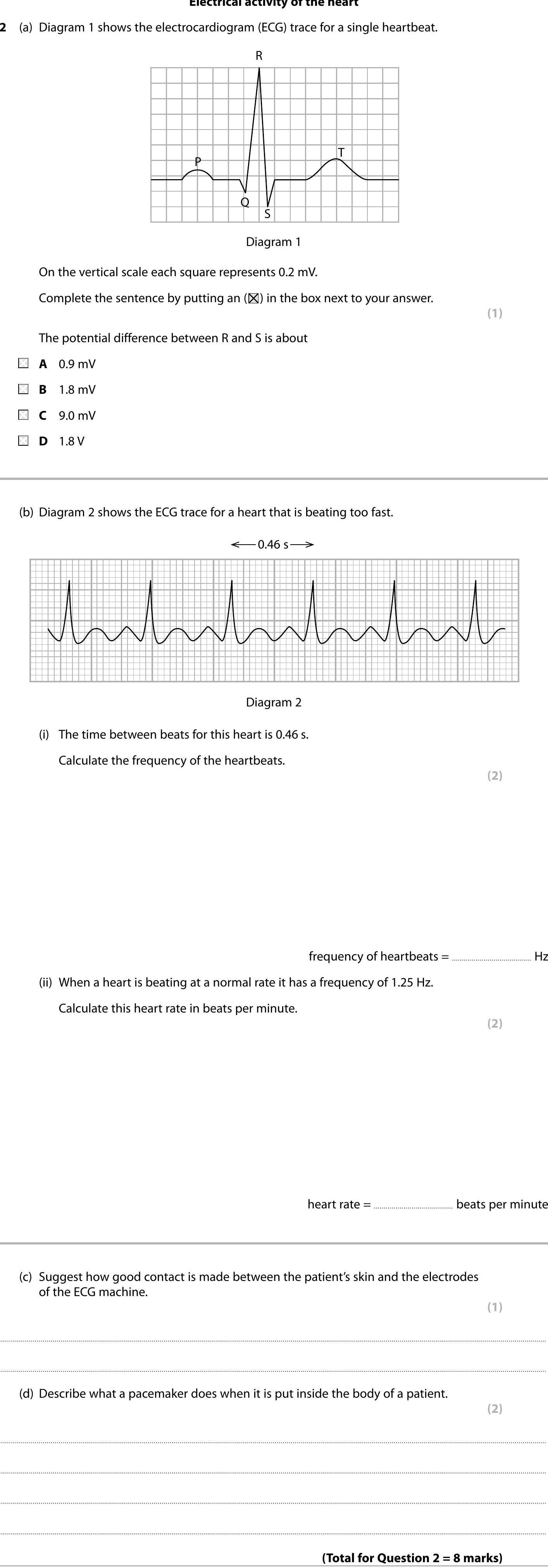 GCSE Edexcel Physics Current: 2 (a) Diagram 1 shows the electr