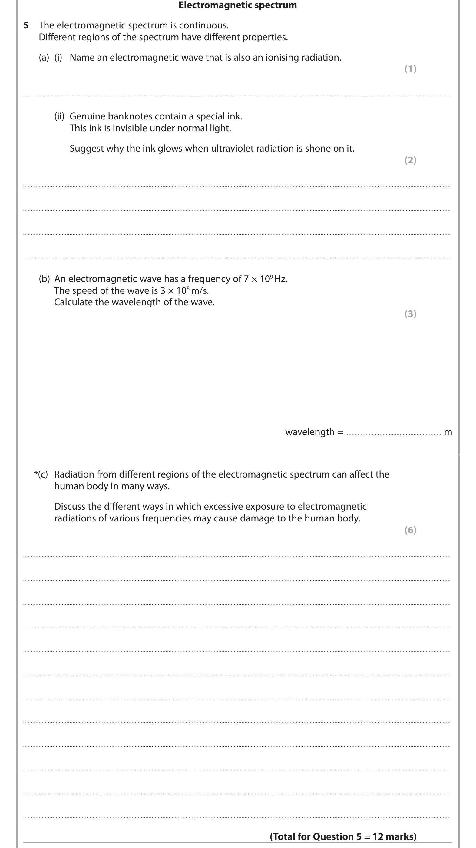 GCSE Edexcel Physics Electromagnetic spectrum: The electromagnetic ...