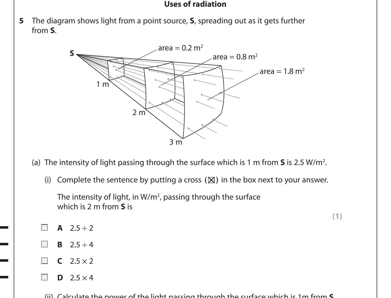 GCSE Edexcel Physics Electromagnetic spectrum: The diagram shows light ...