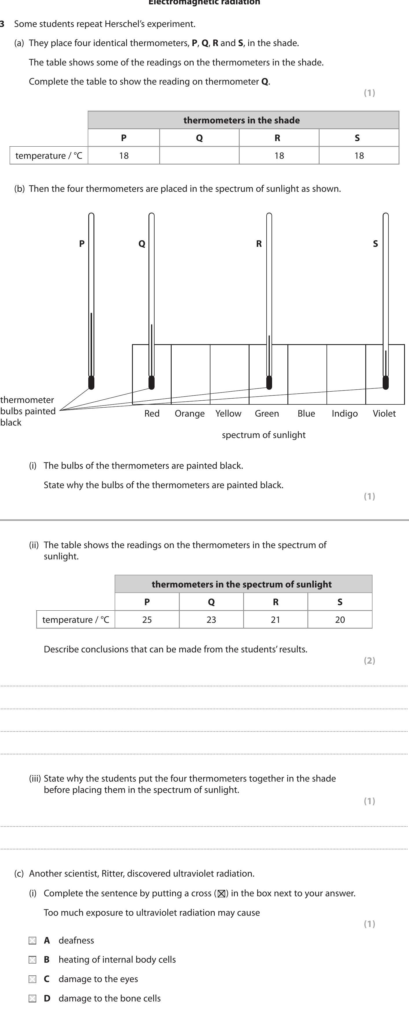 GCSE Edexcel Physics Electromagnetic spectrum: Some students repeat ...