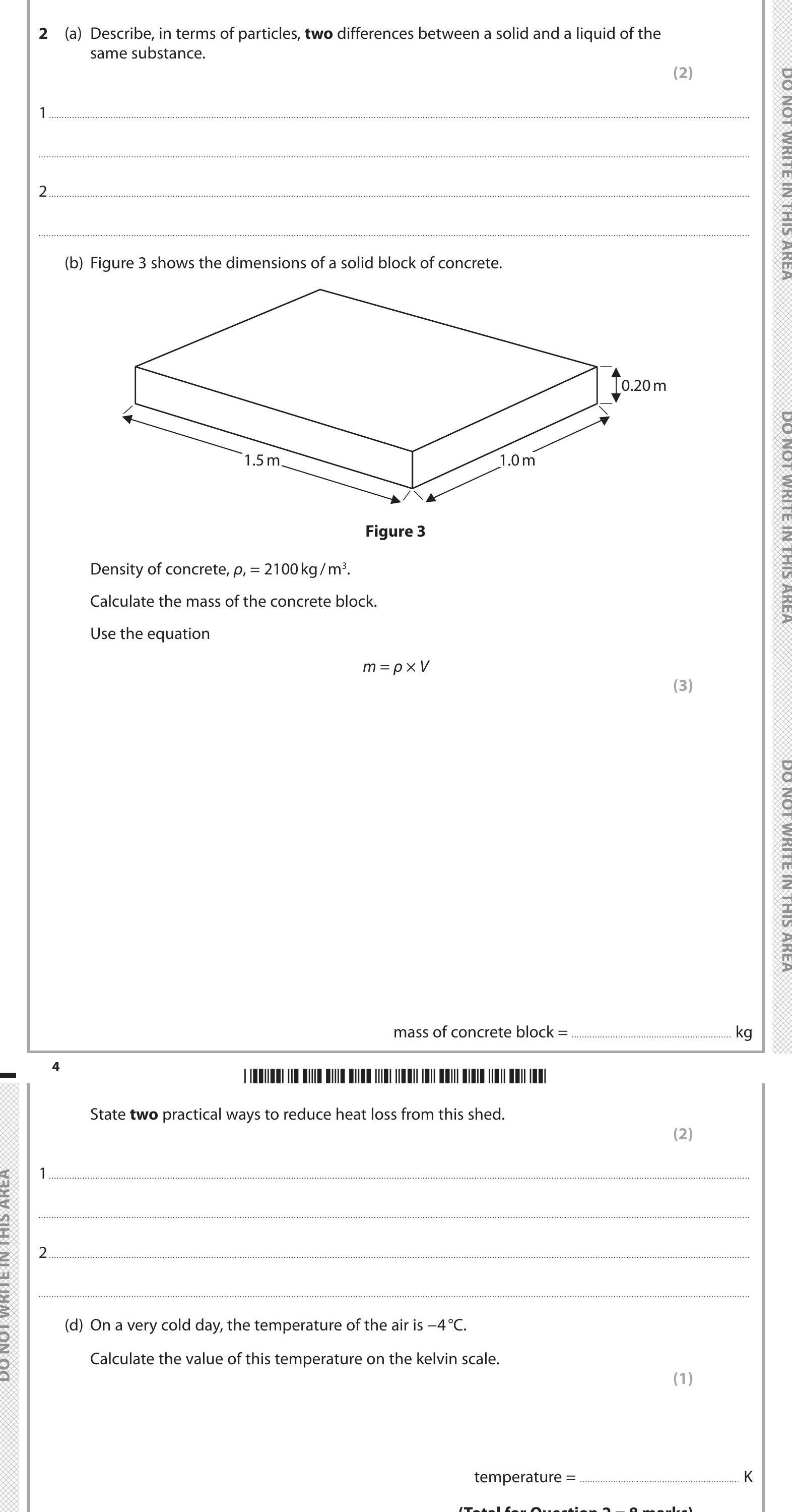 GCSE Edexcel Physics Combined Science States of matter: 2 (a) Describe ...