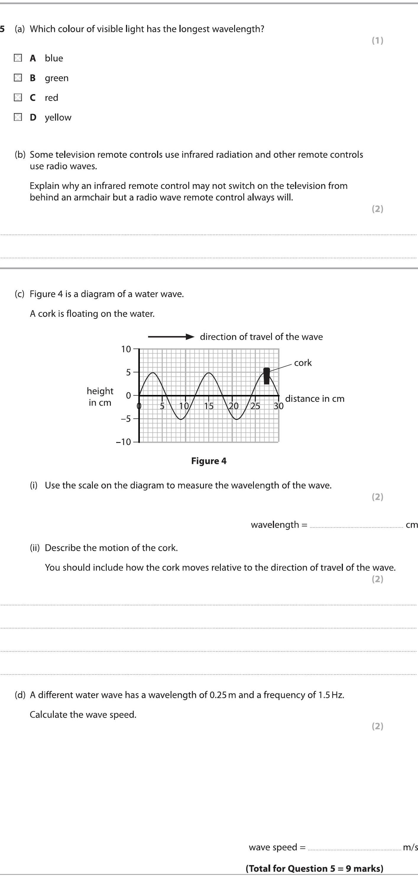 GCSE Edexcel Physics Combined Science Electromagnetic spectrum: 5. (a ...