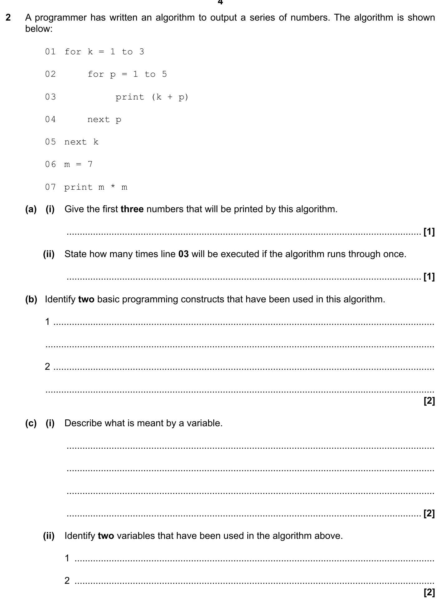Gcse Ocr Computer Science Designing Creating And Refining Algorithms A