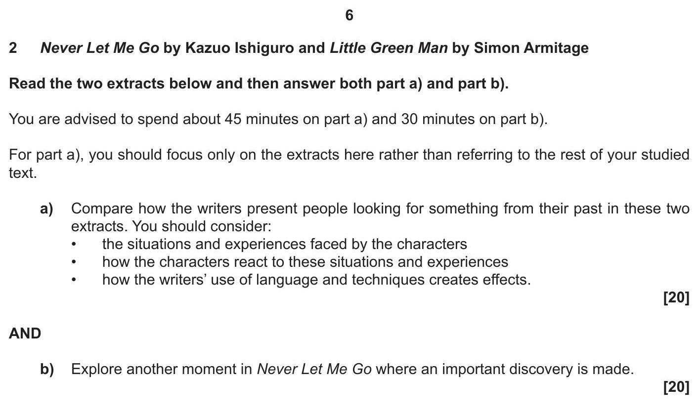GCSE OCR English Literature Never Let Me Go by Kazuo Ishiguro: Never ...