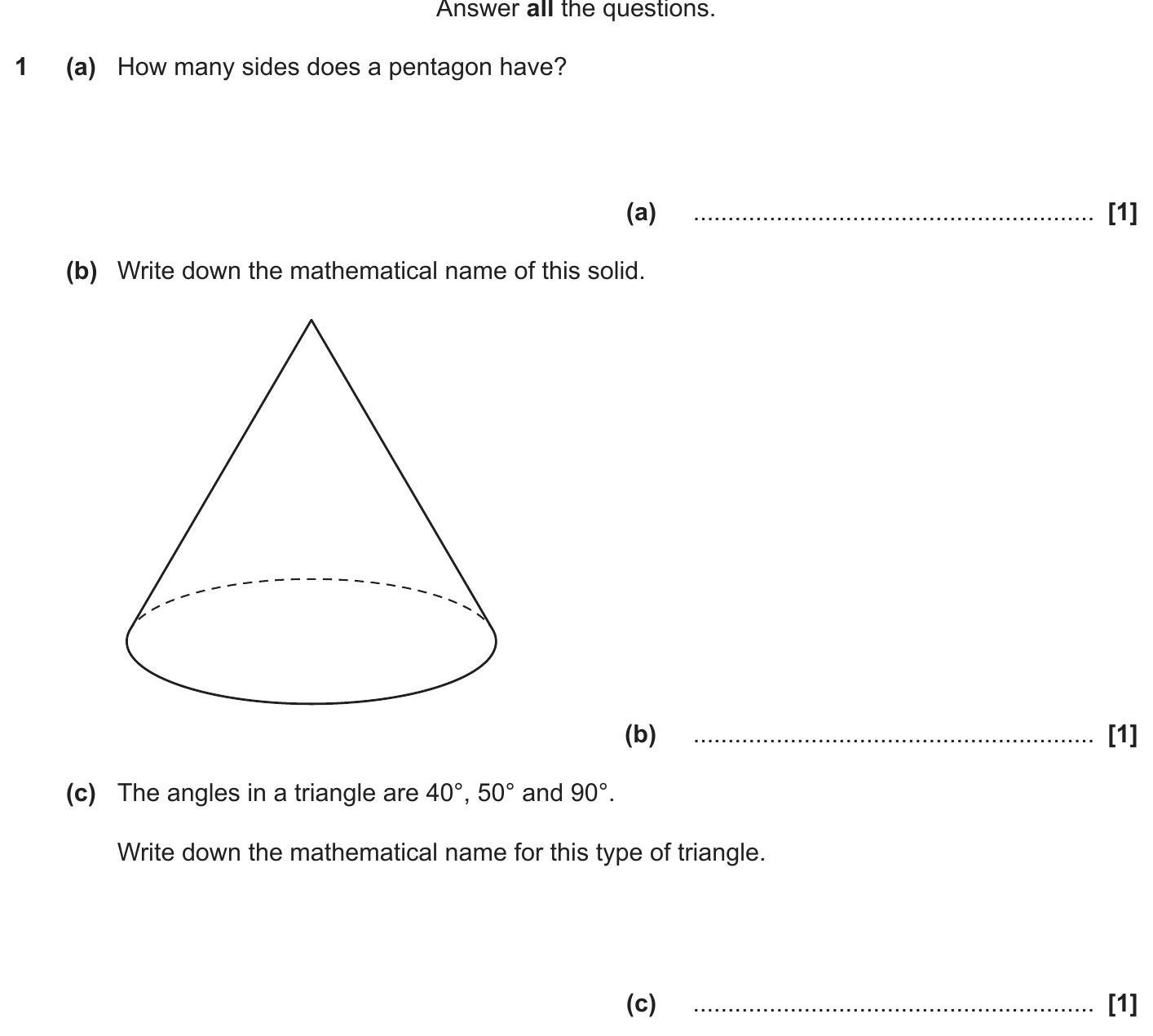 GCSE OCR Maths 3D trigonometry: How many sides does a pentagon h