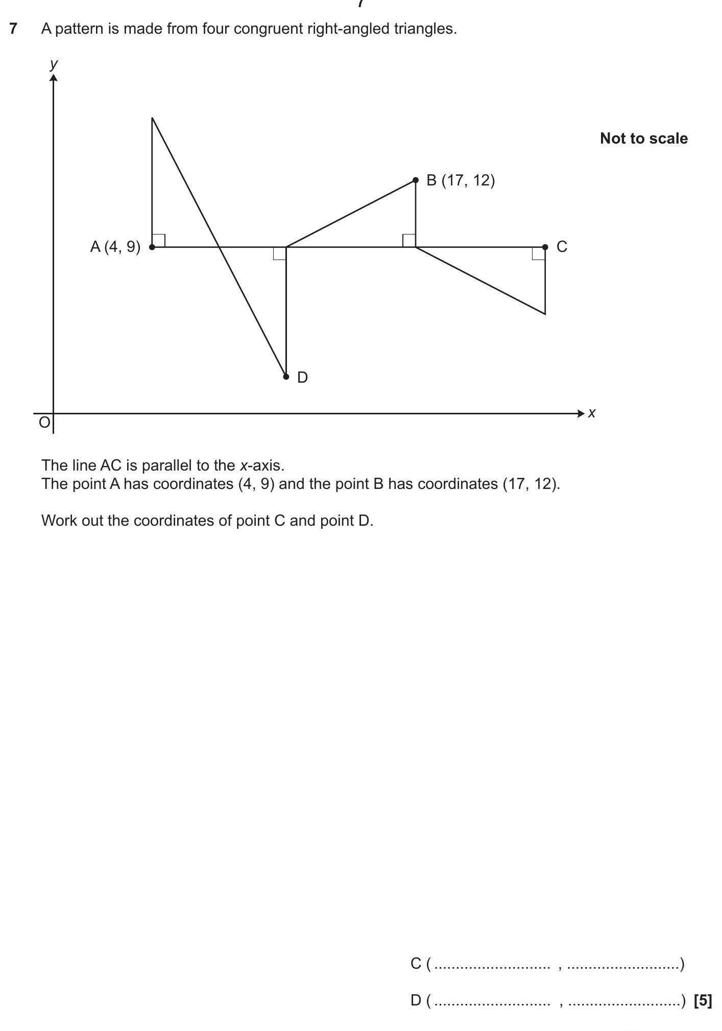 GCSE OCR Maths Vectors: A pattern is made from four cong