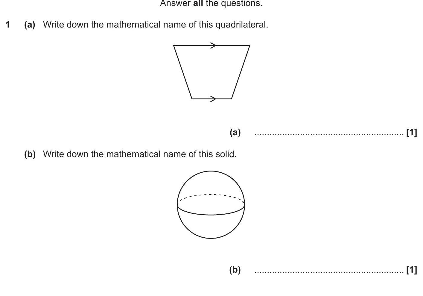 GCSE OCR Maths Polygons: 1. (a) Write down the mathematic