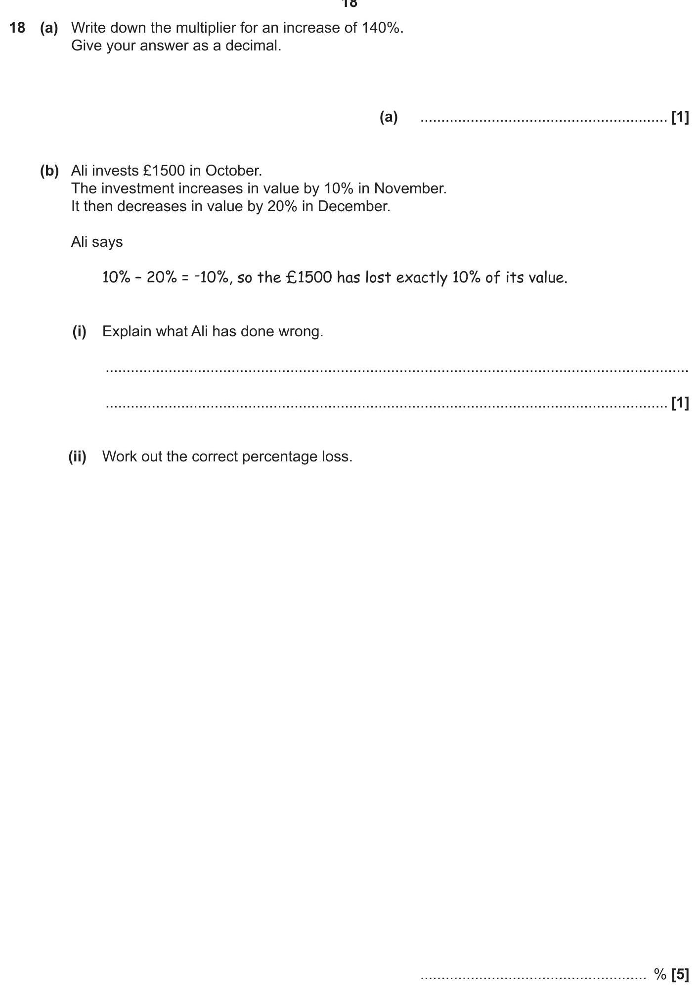 GCSE OCR Maths 3D trigonometry: 18 (a) Write down the multipli