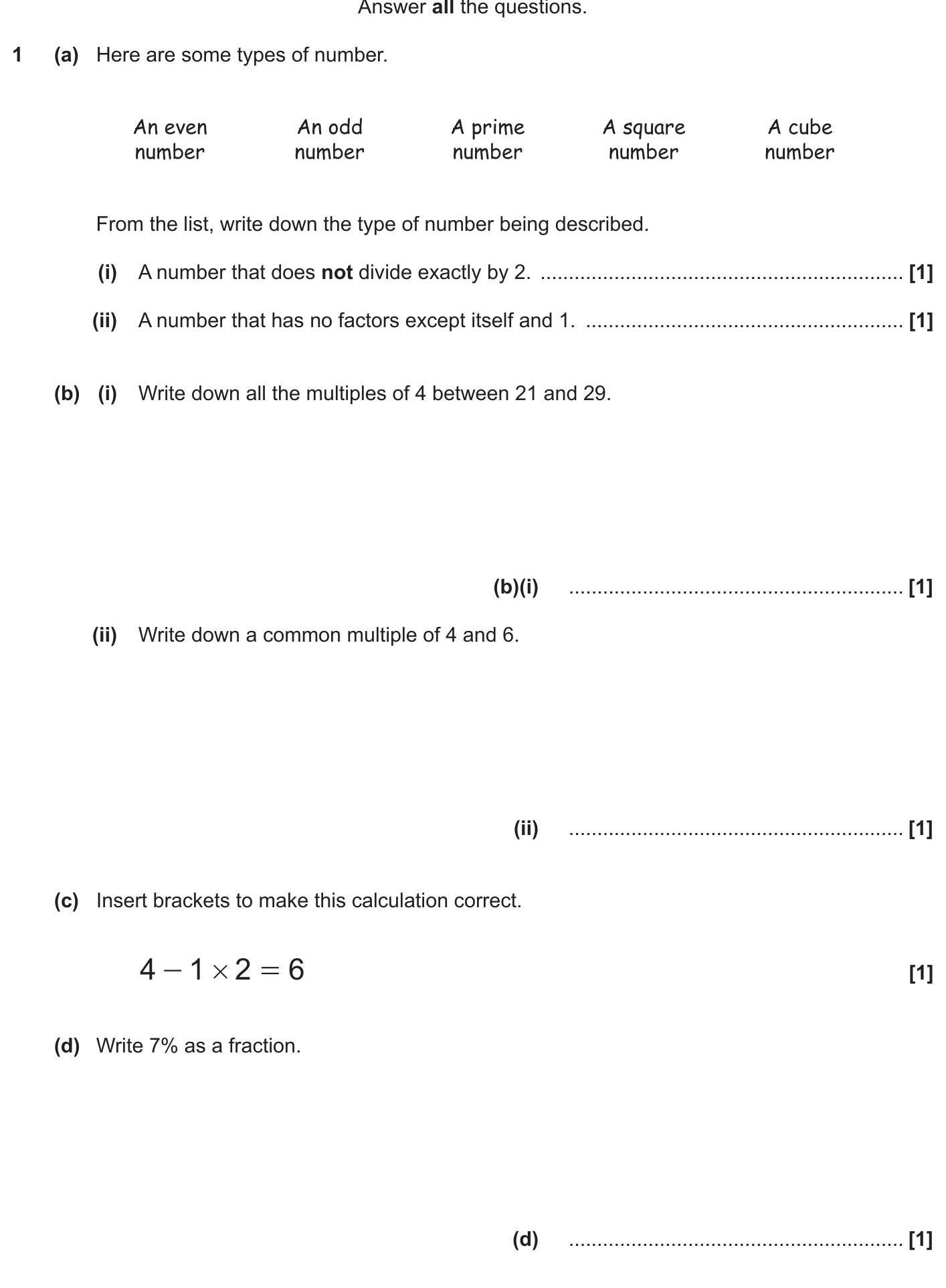 GCSE OCR Maths 3D trigonometry: Here are some types of number.