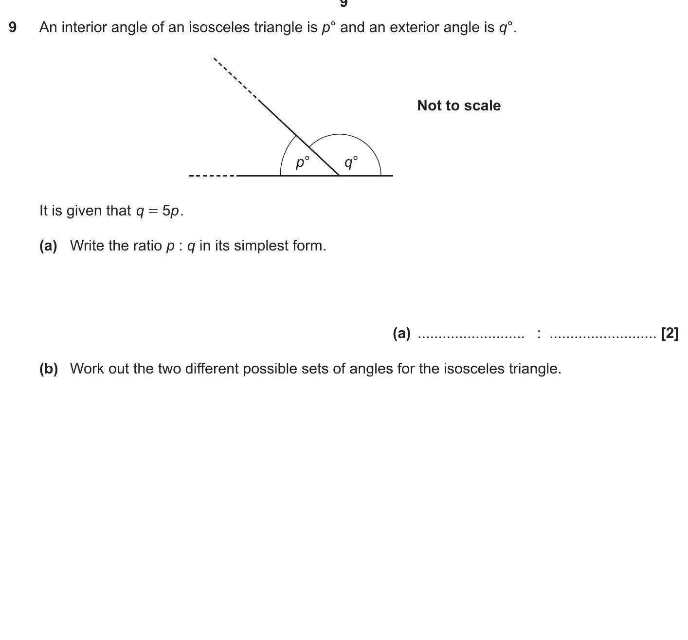 GCSE OCR Maths Polygons: An interior angle of an isoscele