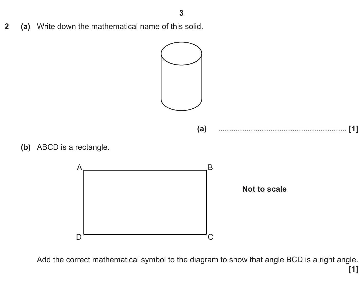 GCSE OCR Maths Constructions: 2 (a) Write down the mathematica