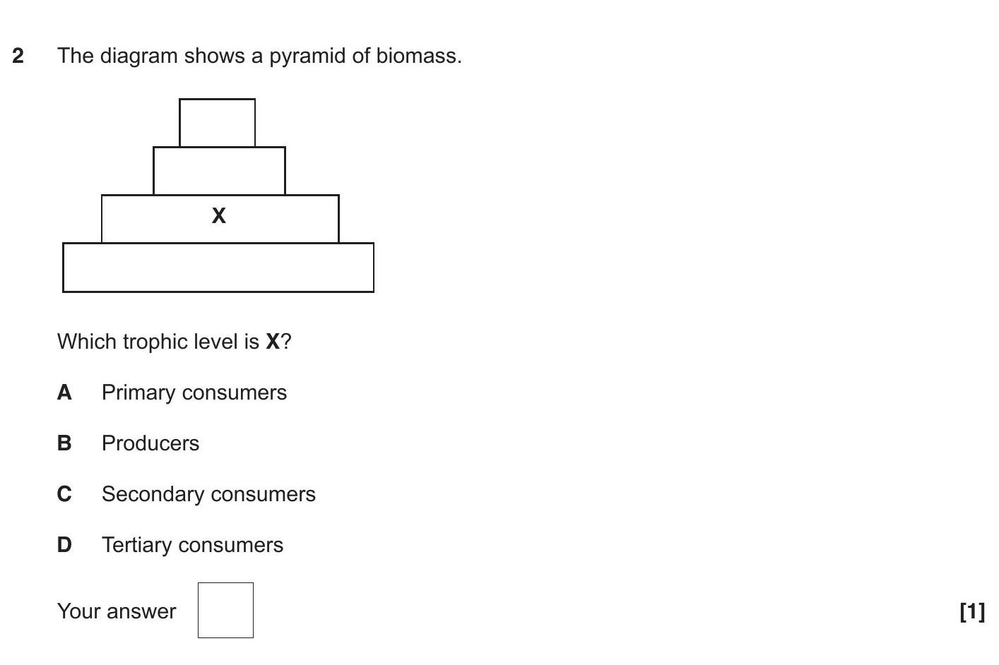 GCSE OCR Gateway Biology Trophic Levels in an Ecosystem: The diagram ...