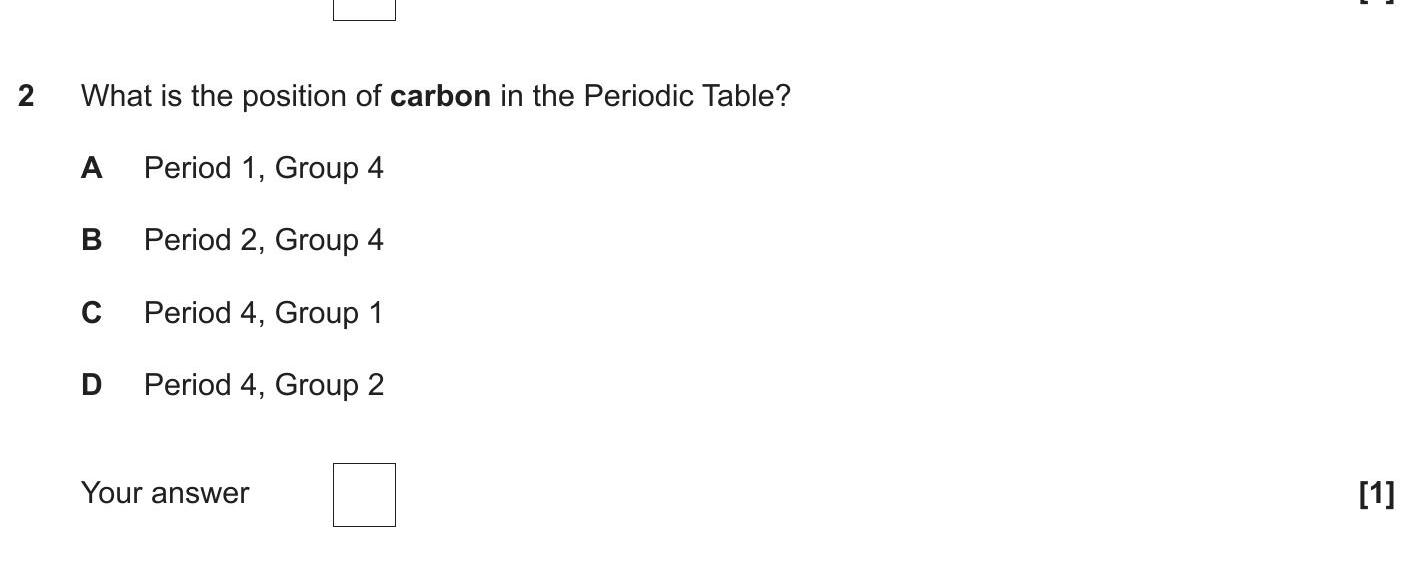 GCSE OCR Gateway Chemistry The Periodic Table: What is the position of ...