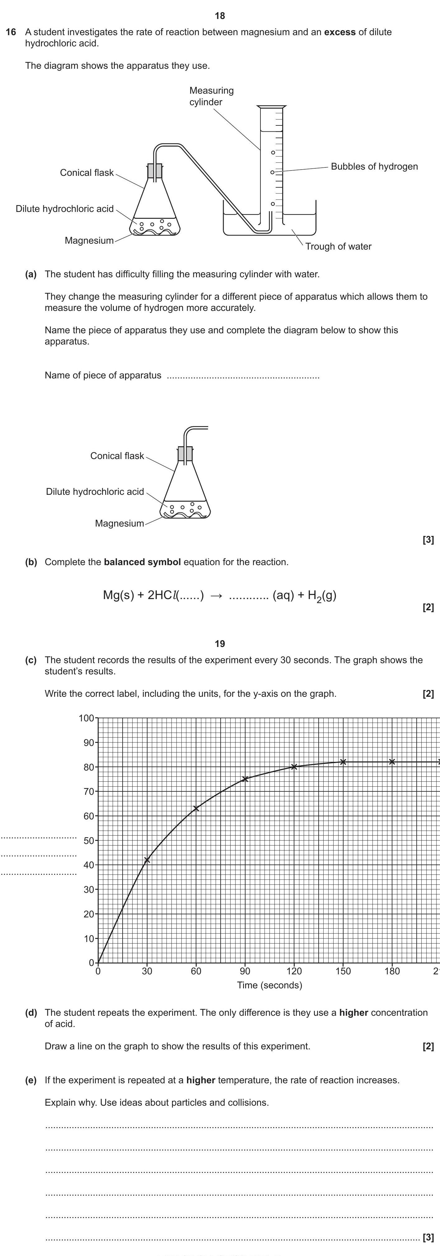 GCSE OCR Gateway Chemistry Combined Science 6.1 Rate of Reaction: A ...