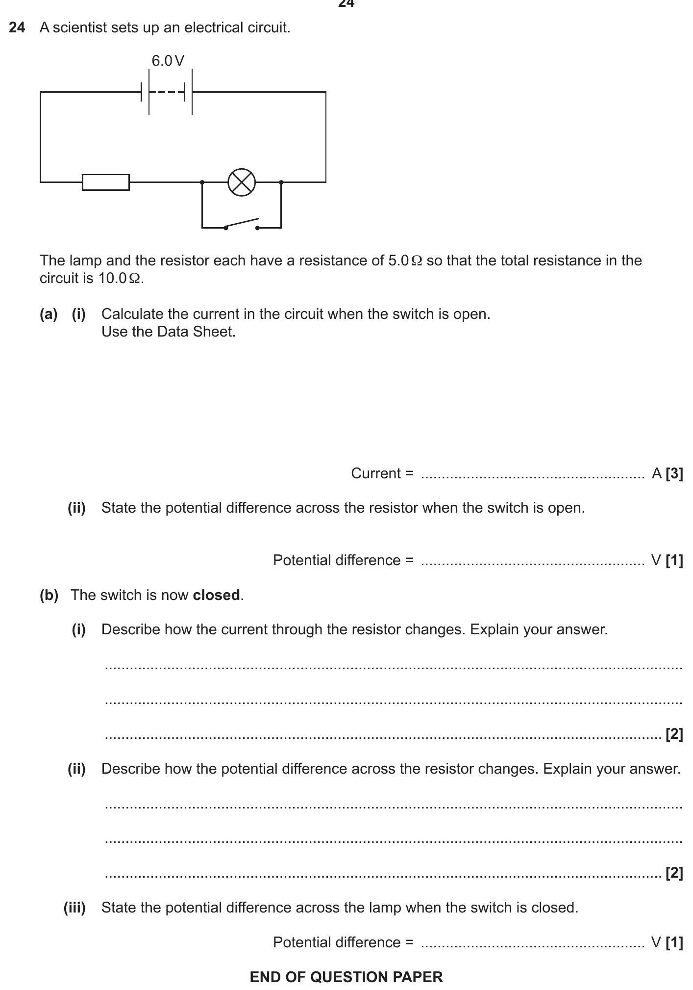 GCSE OCR Gateway Physics 2.1 Current, Potential Difference & Resistance ...