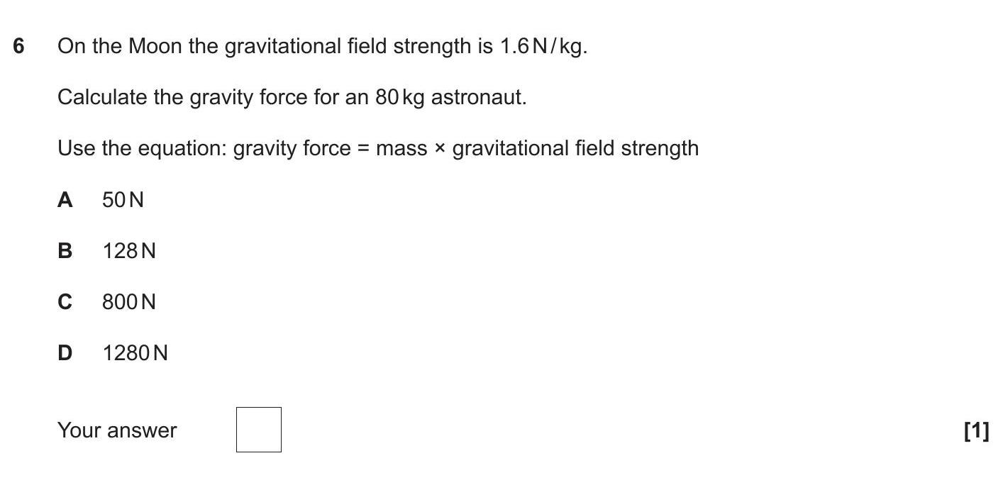 GCSE OCR Gateway Physics 5.1 Forces & their Interactions: On the Moon ...