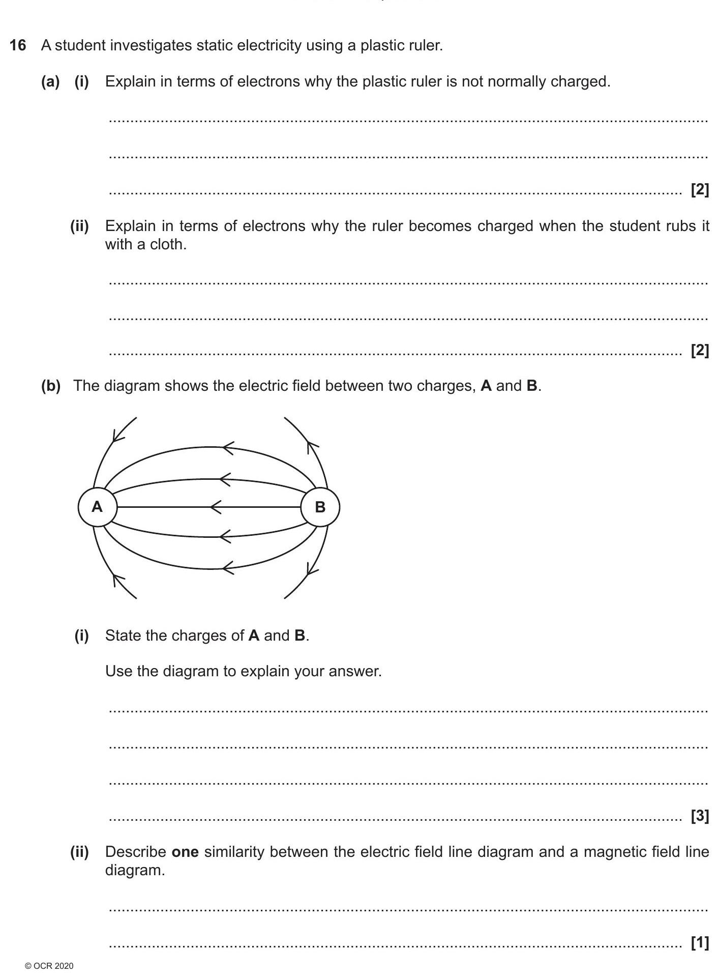 GCSE OCR Gateway Physics 2.4 Static Electricity: A student investigates ...