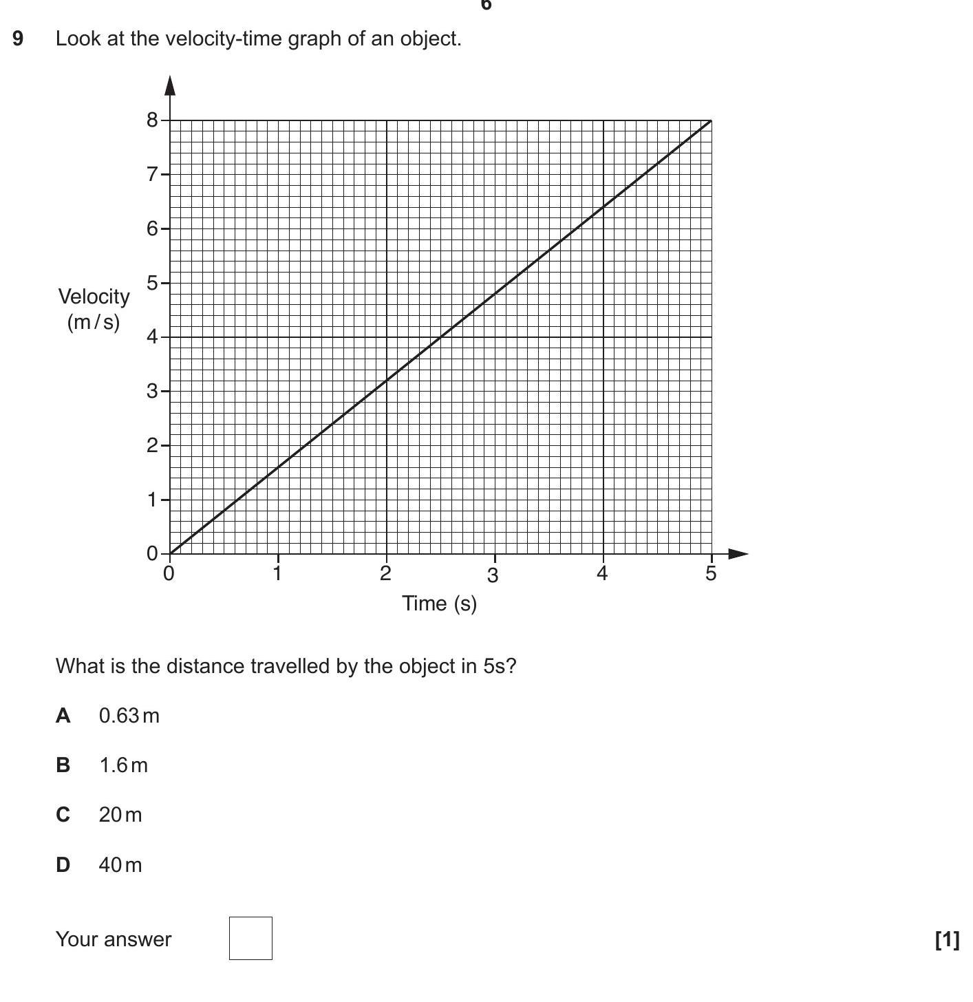 GCSE OCR Gateway Physics Describing Motion: Look at the velocity-time graph