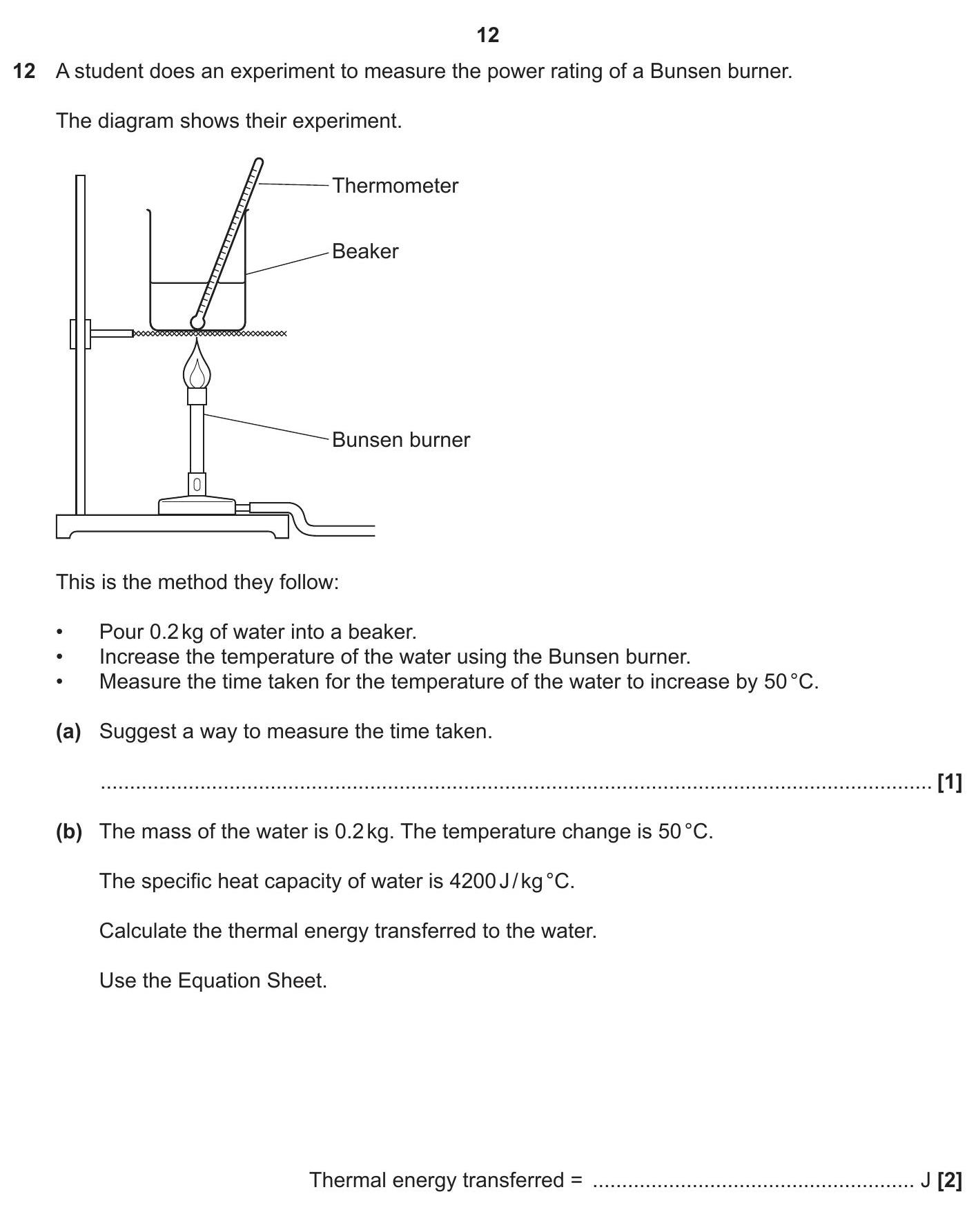 GCSE OCR Gateway Physics Combined Science 1.1 Energy Changes in a System: A student does an ...