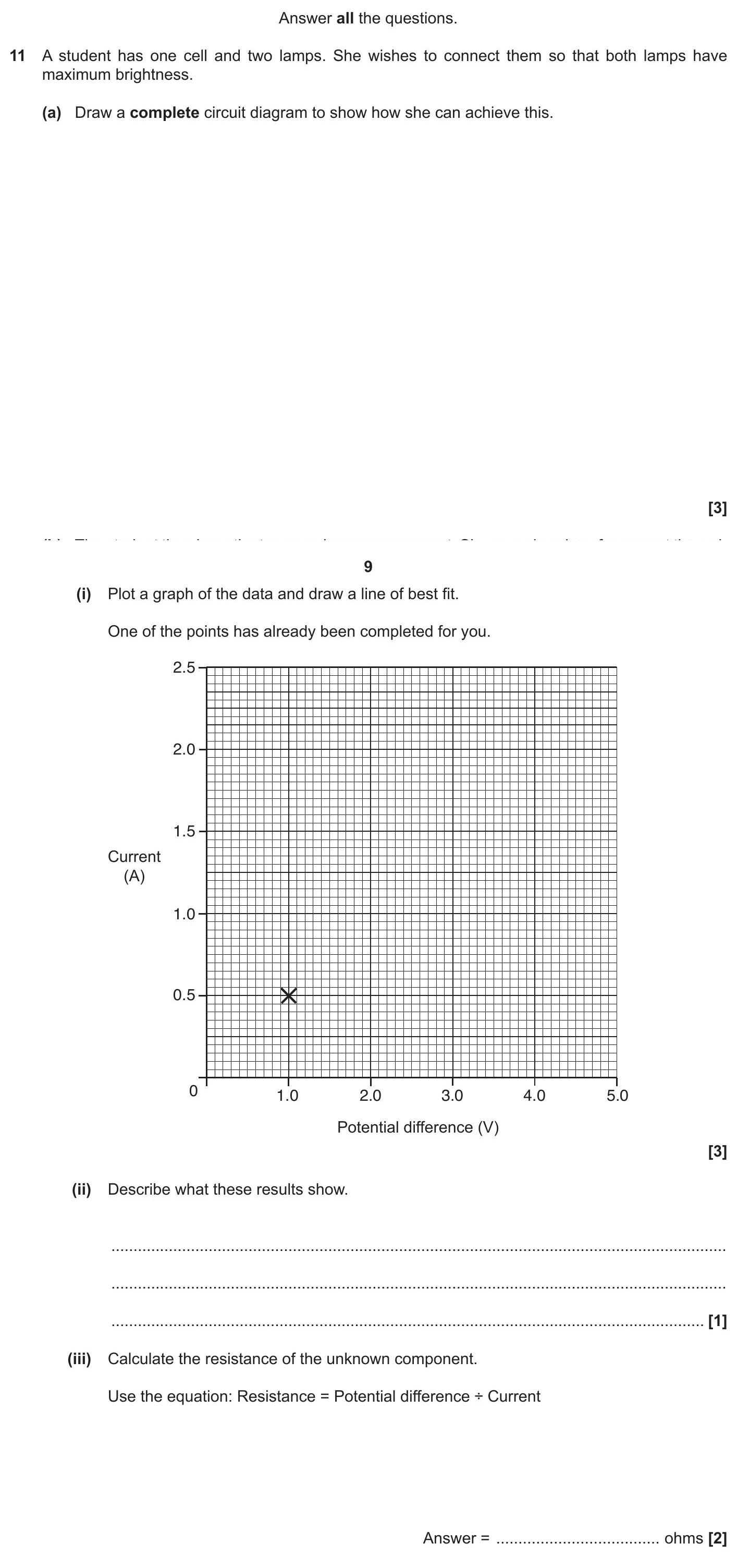 GCSE OCR Gateway Physics Combined Science Current, Potential Difference ...