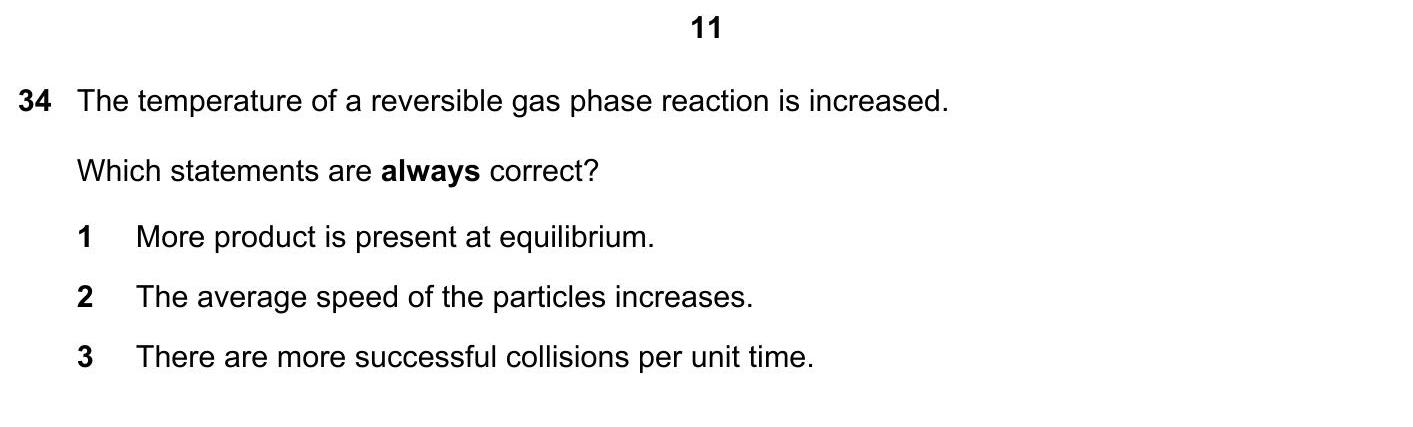 A-Level CIE Chemistry 1.7 Kinetics: The temperature of a reversible