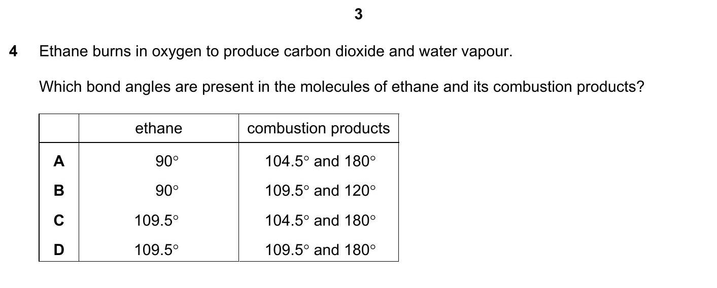 A-Level CIE Chemistry 1.5 Molecules: Shapes & Forces: Ethane burns in ...