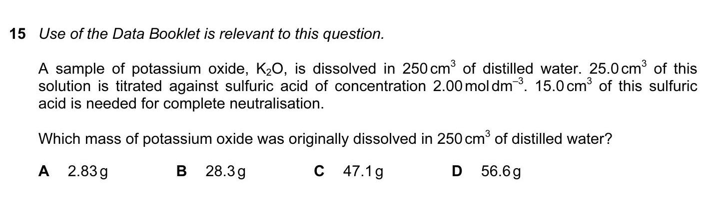A-Level CIE Chemistry 1.2 Formulae, Equations & Calculations: A sample ...