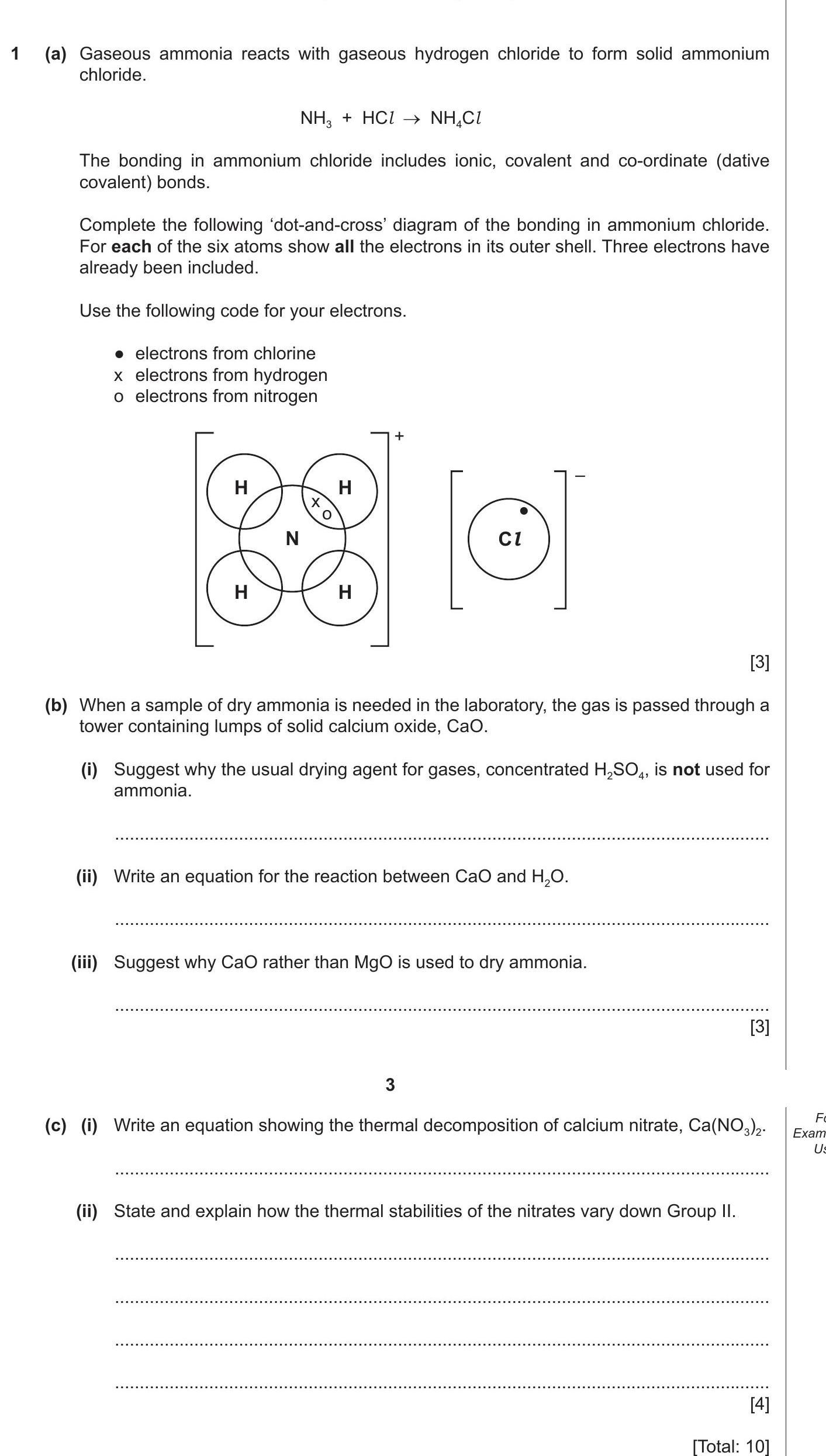 A-Level CIE Chemistry 1.5 Molecules: Shapes & Forces: Gaseous ammonia ...