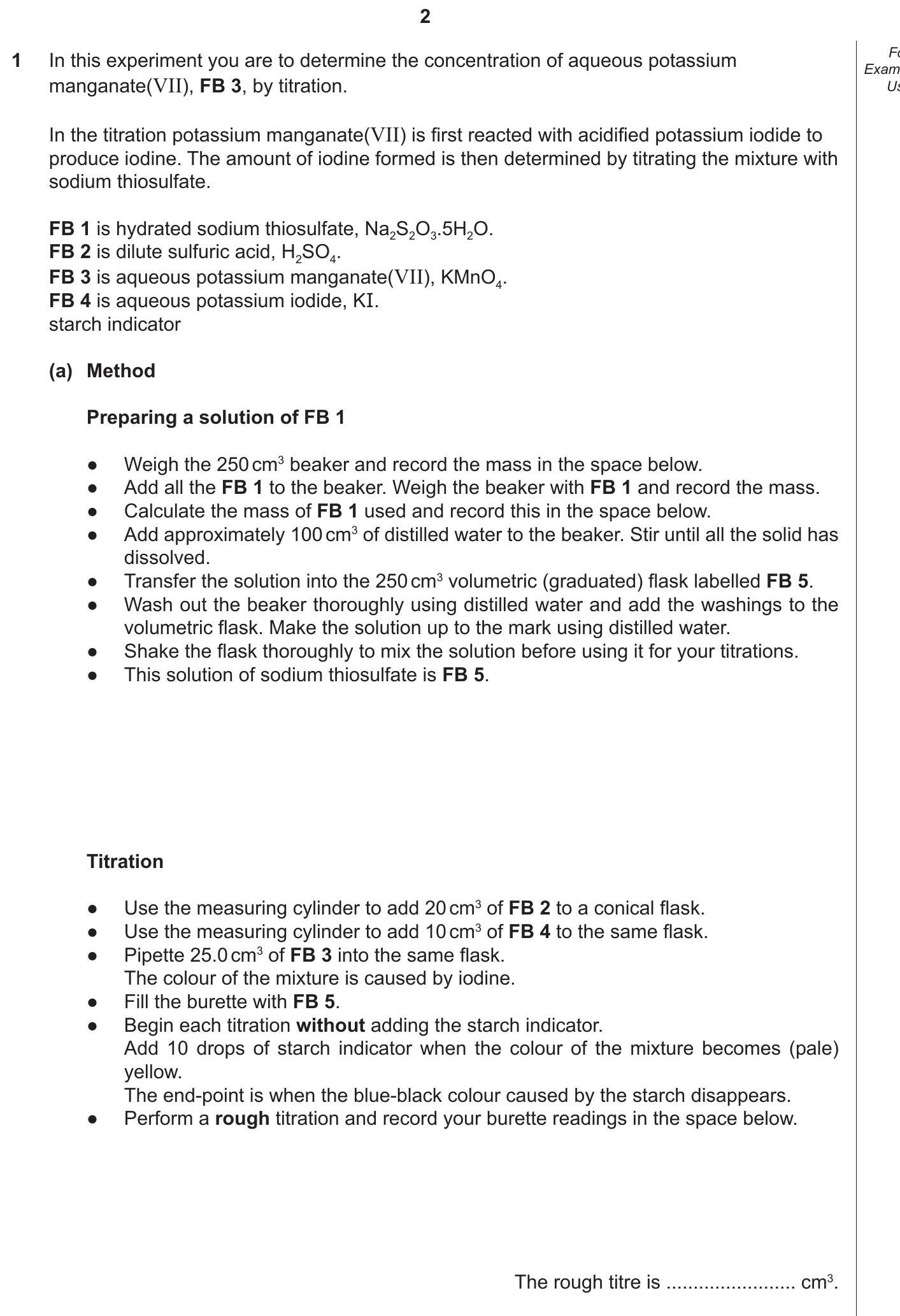 A-Level CIE Chemistry 1.9 Oxidation, Reduction & Redox Equations: In this experiment you are to de