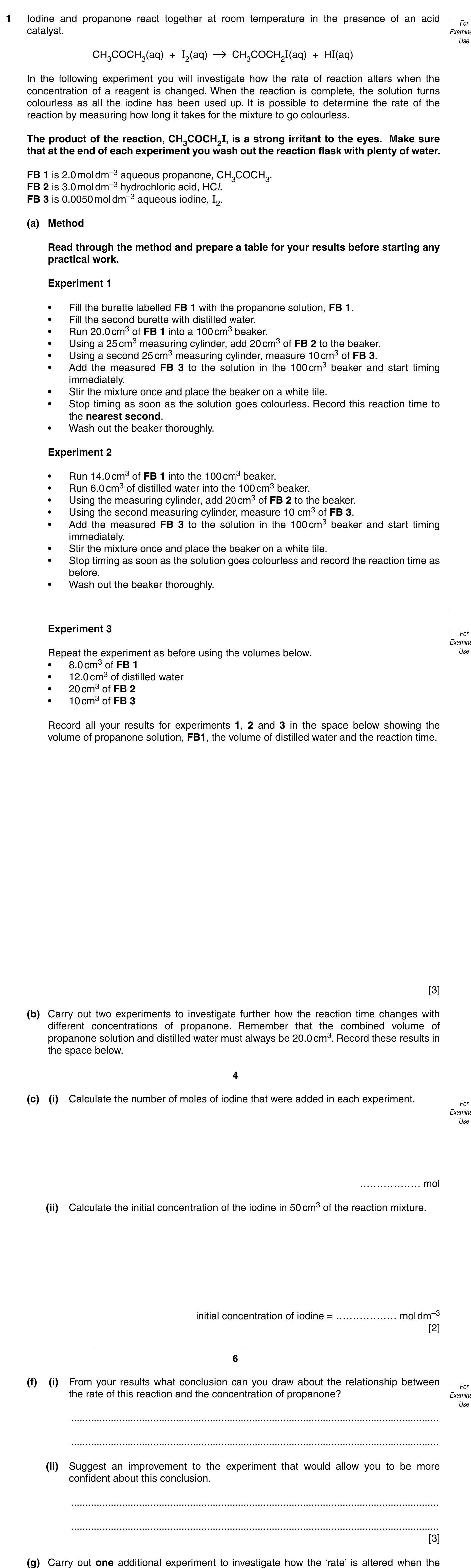 A-Level CIE Chemistry 4.1 Physical Chemistry Practicals: Iodine and ...