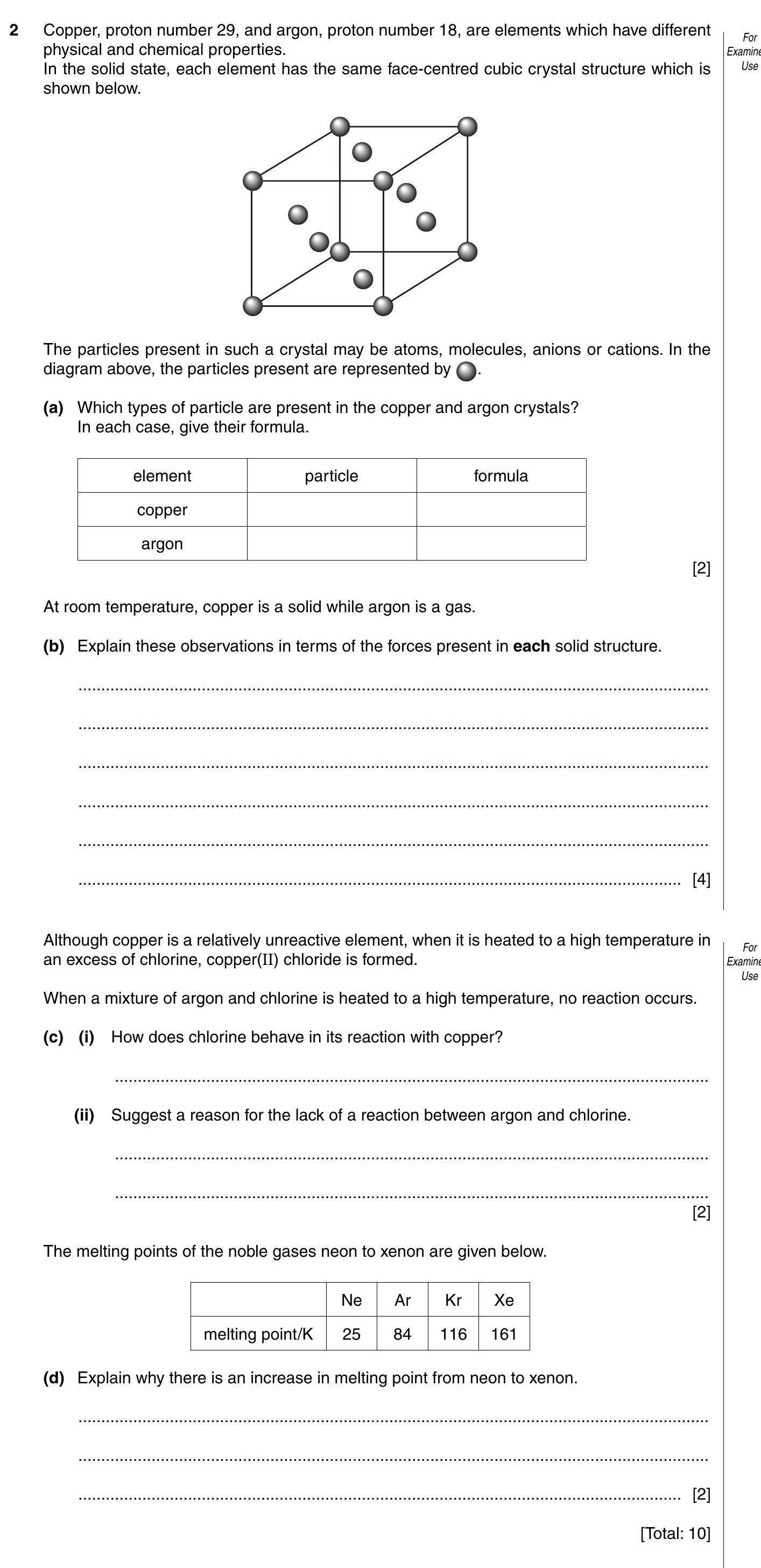 A-Level CIE Chemistry Types of Bonding & Properties: Copper, proton ...