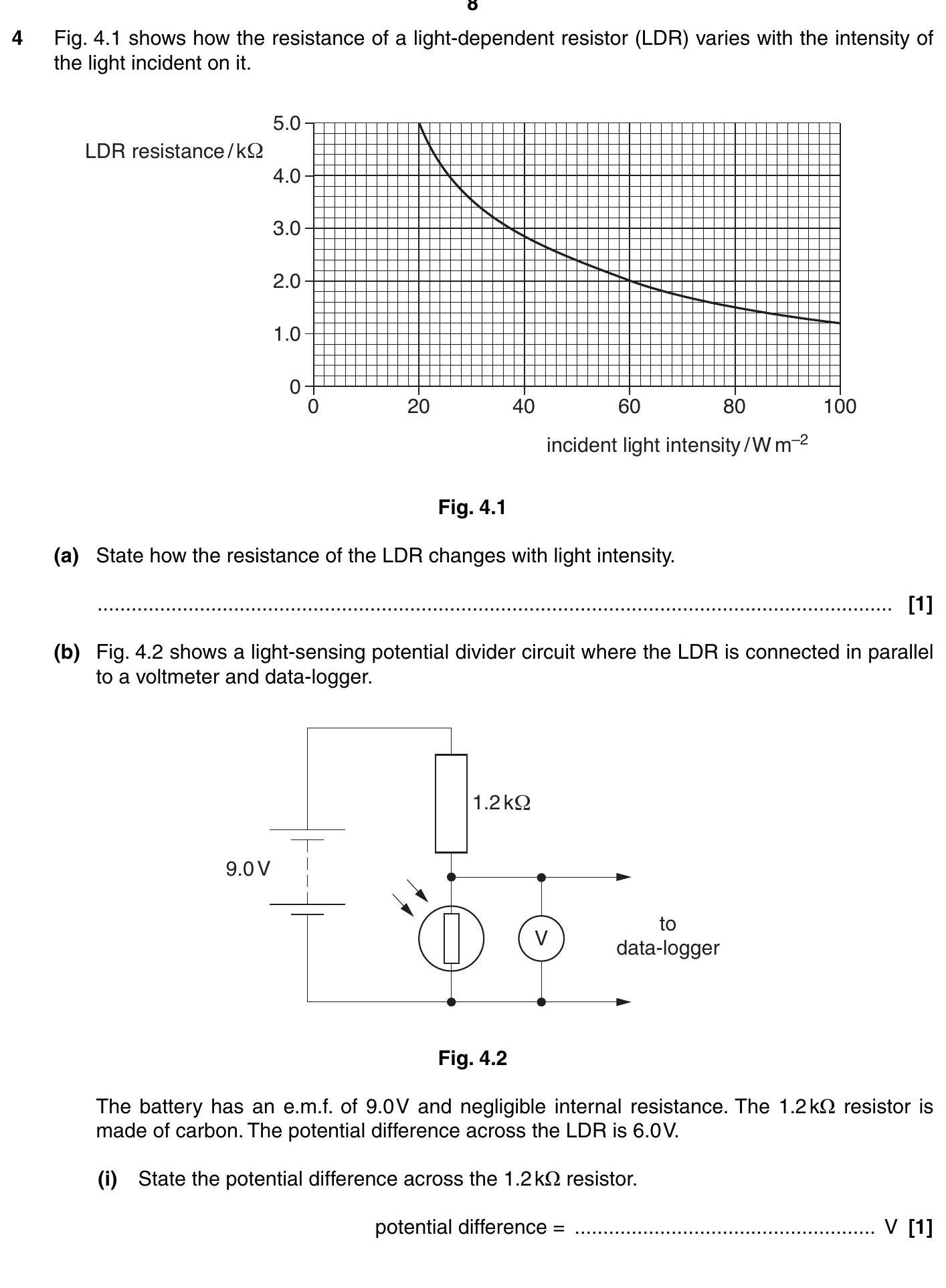 A-Level OCR Physics A 5.1 Current electricity: Fig. 4.1 shows how the ...