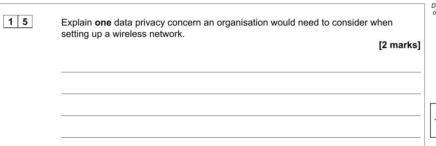 Gcse Aqa Computer Science Networks And Topologies Explain One Data Privacy Concern