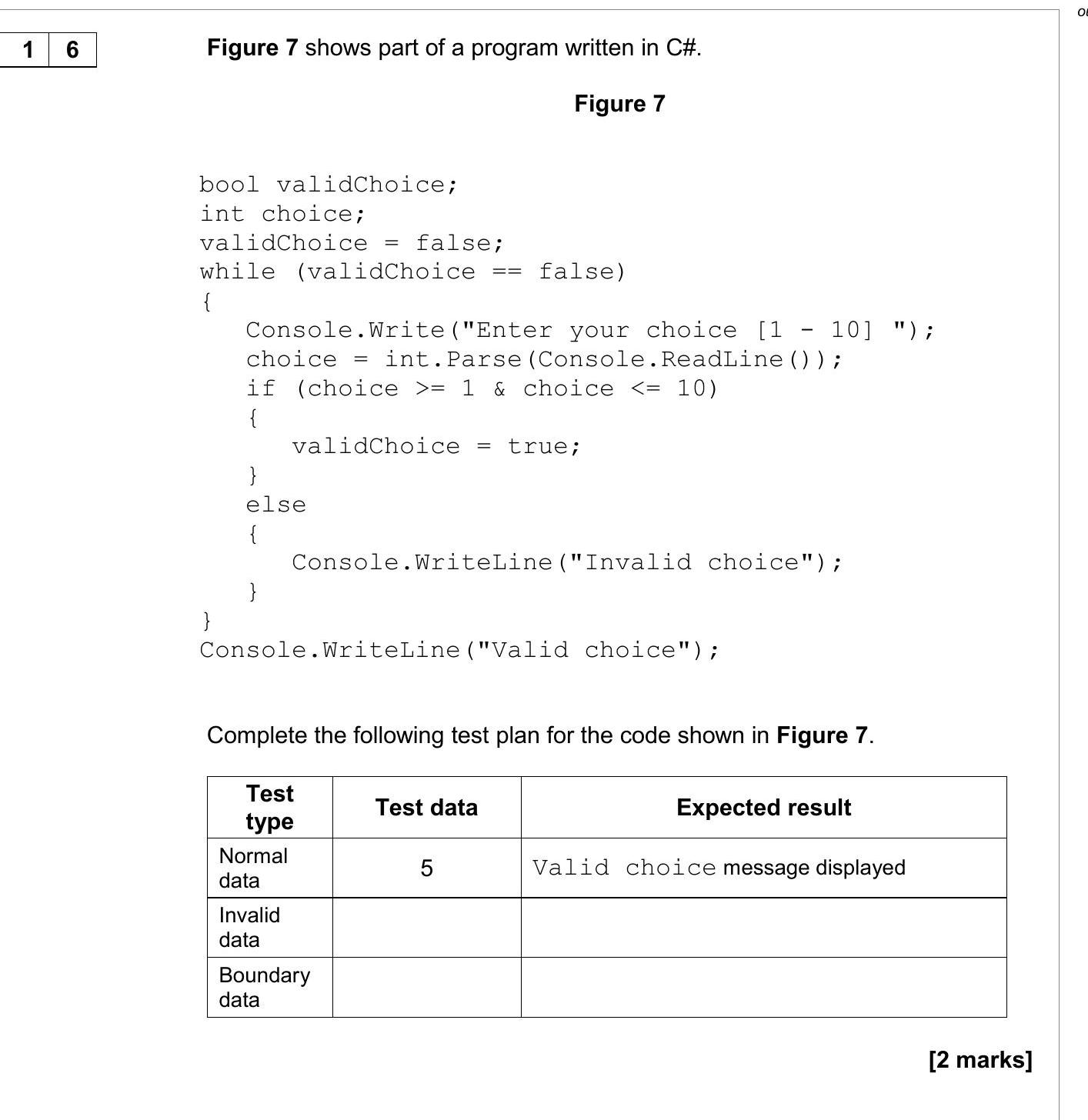 Gcse Aqa Computer Science Additional Programming Techniques Figure 7 Shows Part Of A Program