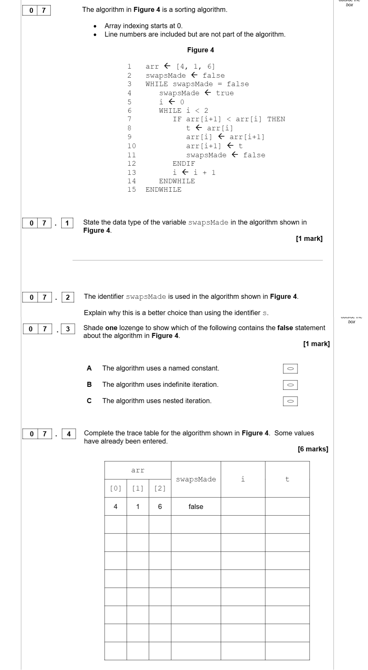 GCSE AQA Computer Science Computational Thinking, Searching & Sorting Algorithms: The algorithm ...