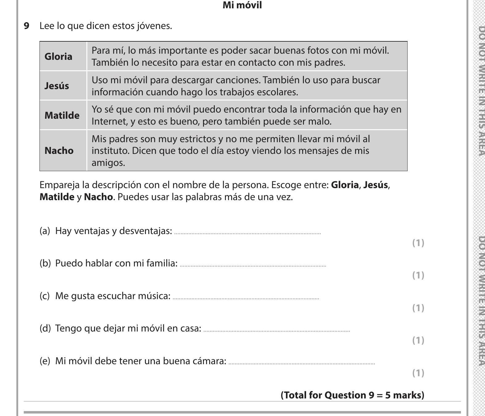GCSE Edexcel Spanish Technology in Everyday Life: Lee lo que dicen ...
