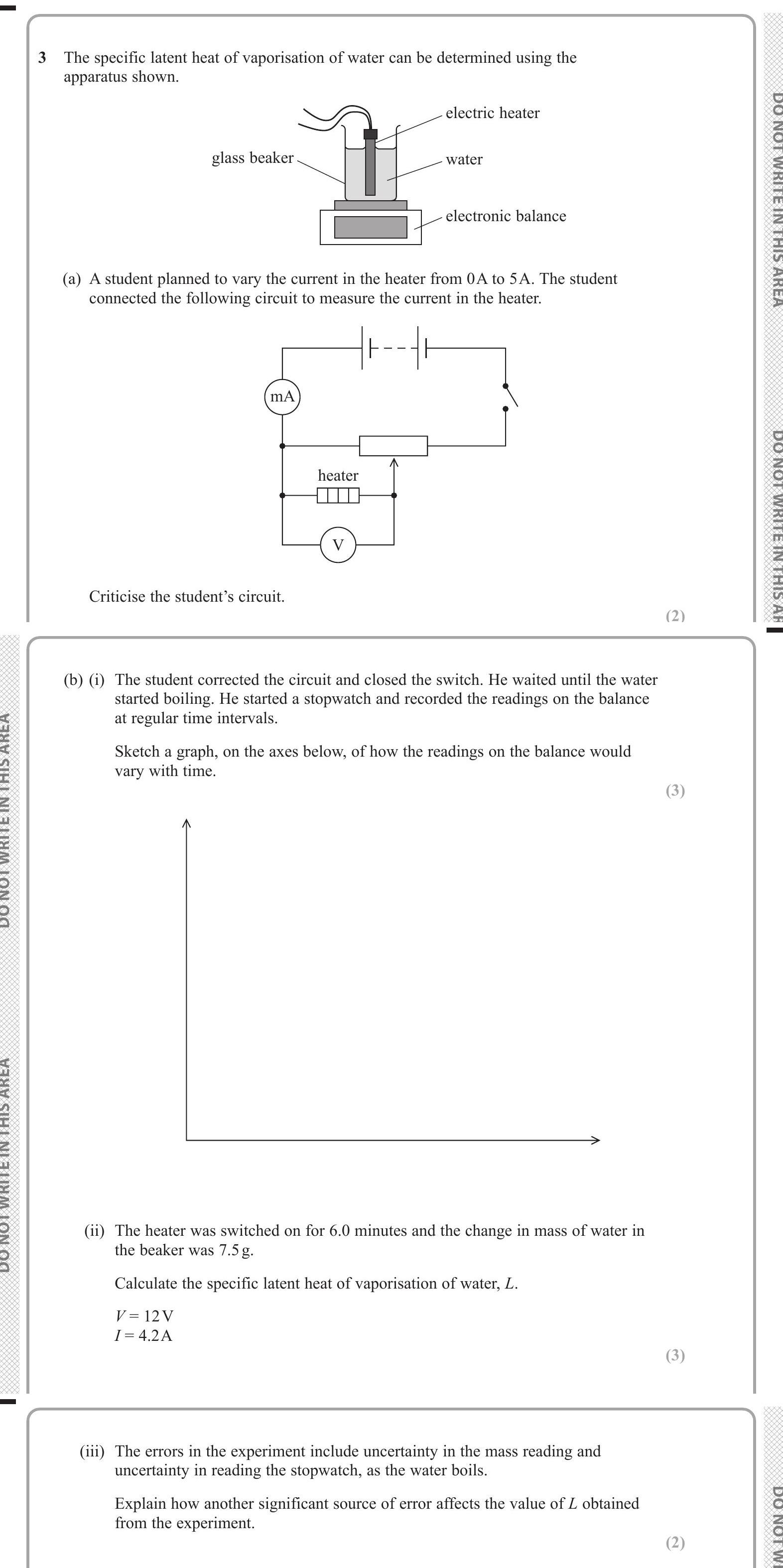 A-Level Edexcel Physics Required Practicals: The specific latent heat of vapo