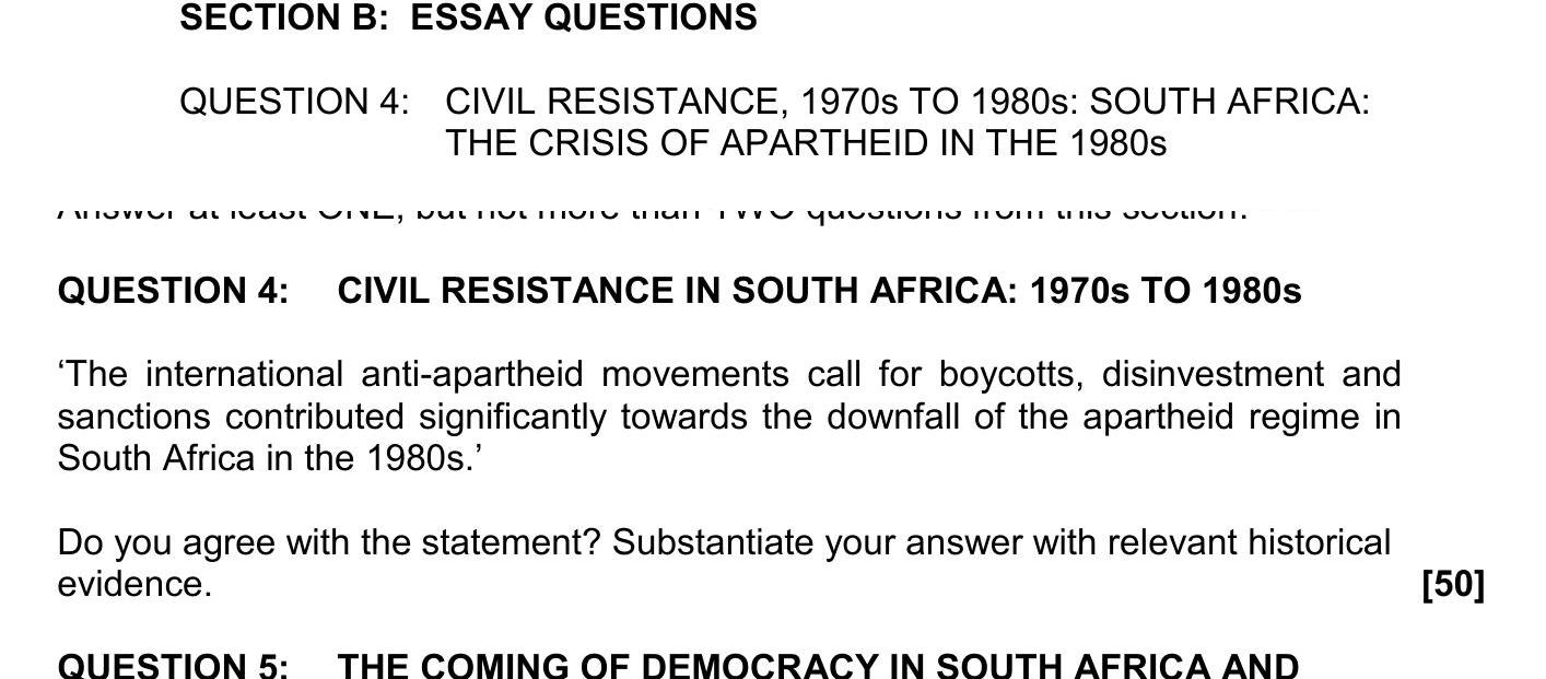 NSC History South Africa in the 1970s and 1980s: ‘The international ...